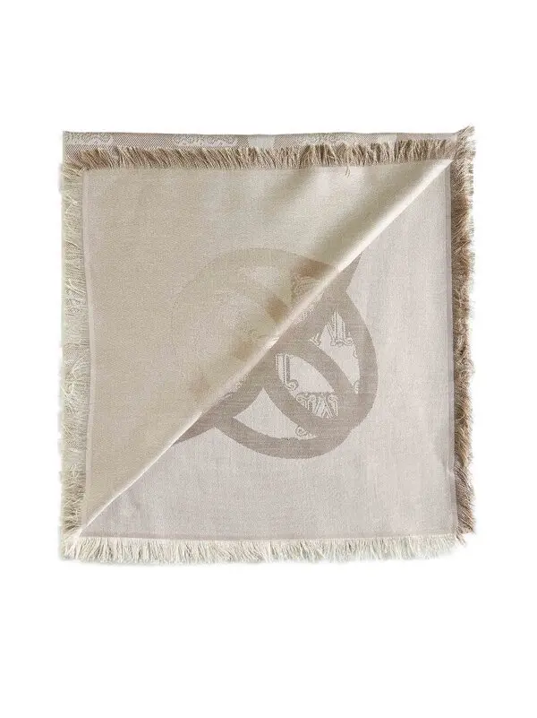 Max Mara All-over Logo Patterned Fringed Edge Scarf