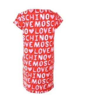 Moschino Printed Short Sleeve Dress - Red