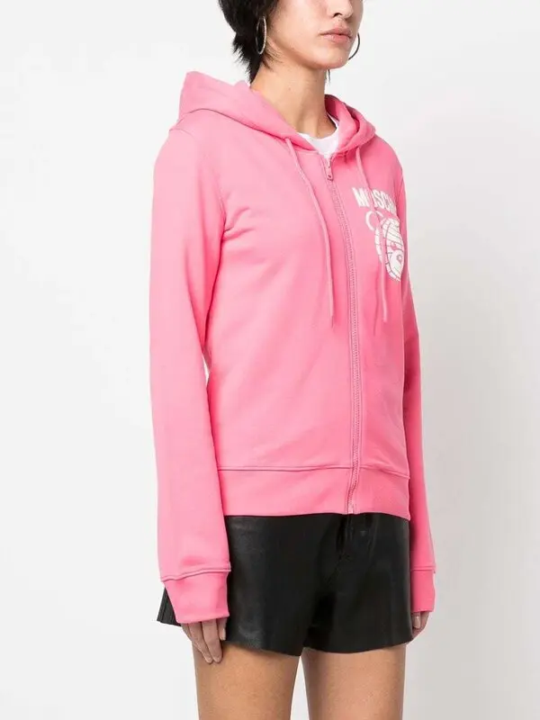 Moschino Print Full Zip Hoodie