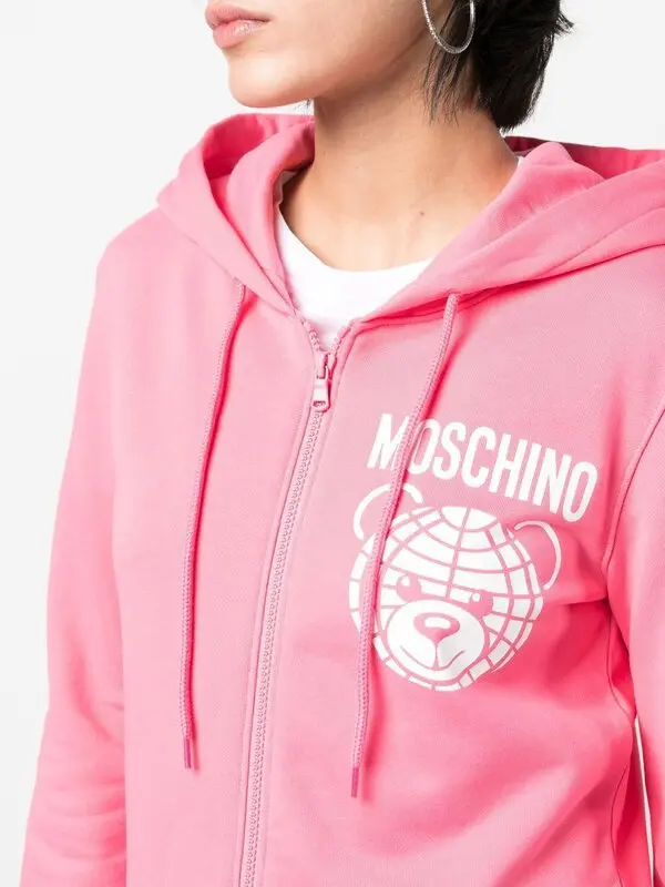 Moschino Print Full Zip Hoodie