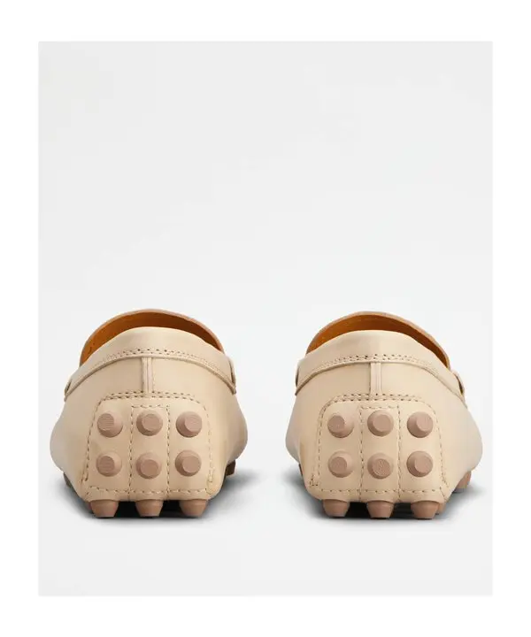 TOD'S Logo Plaque Slip-on Loafers - Beige