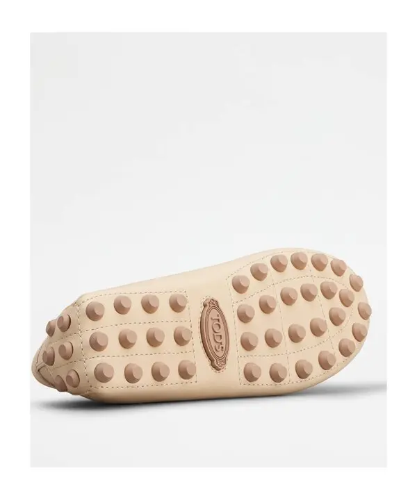 TOD'S Logo Plaque Slip-on Loafers - Beige
