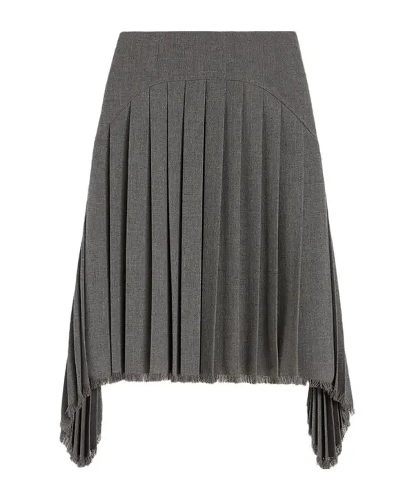 JIL SANDER Asymmetric Pleated Midi Skirt - Volcanic Glass