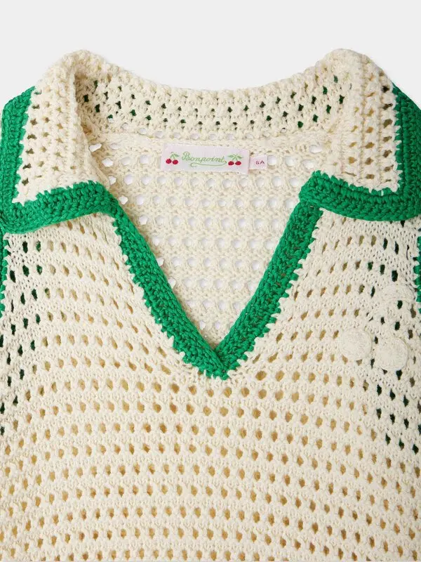 Bonpoint Elanita V-neck Crochet T-shirt