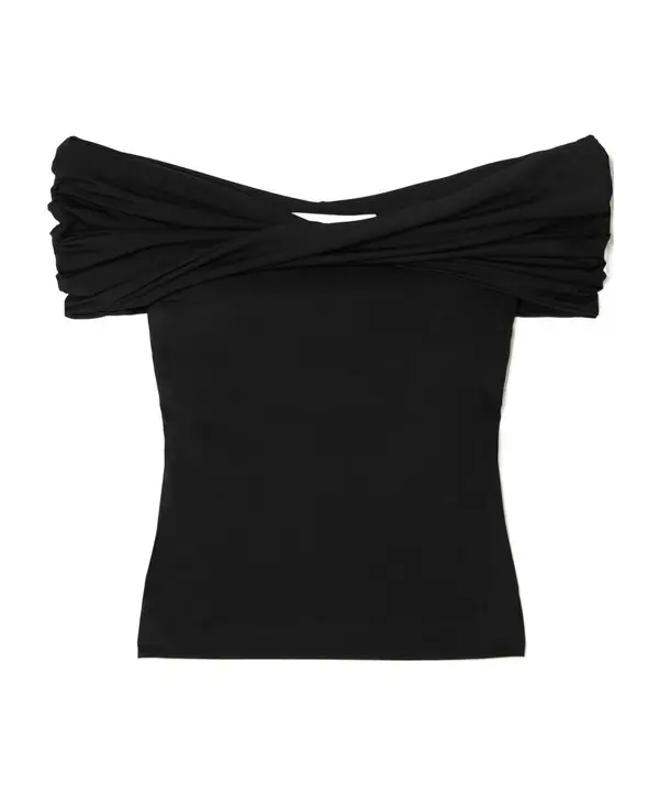 RÓHE Off-the-shoulder Draped Top - Black