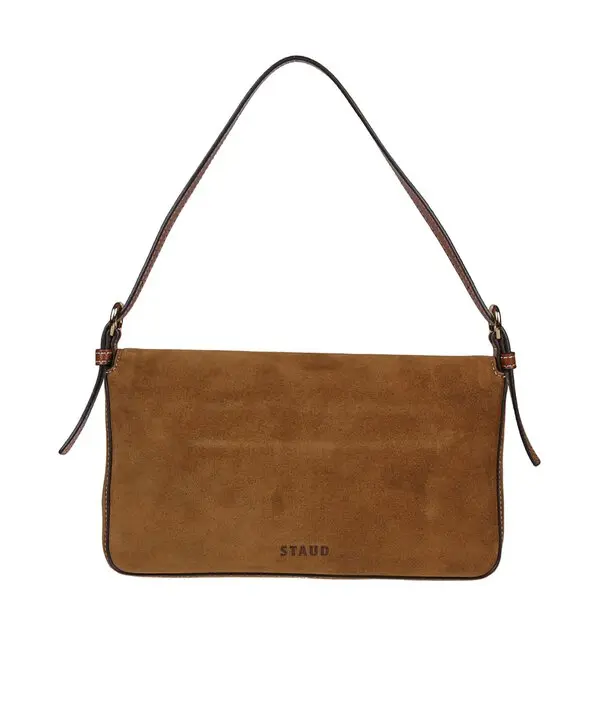 Staud Harlow Foldover Top Shoulder Bag - Brown