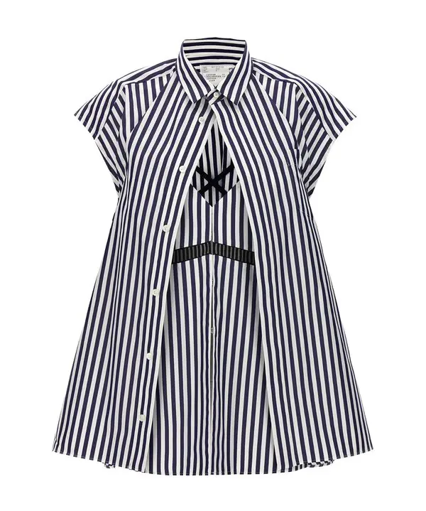 Sacai Striped Poplin Sleeveless Shirt