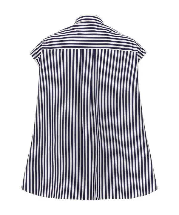Sacai Striped Poplin Sleeveless Shirt