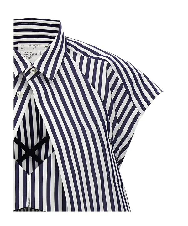 Sacai Striped Poplin Sleeveless Shirt