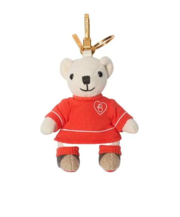 Burberry Bear Embroidered Keychain - Red
