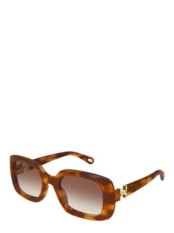 Chloé Eyewear Square Frame Sunglasses With Tinted Lenses - Brown