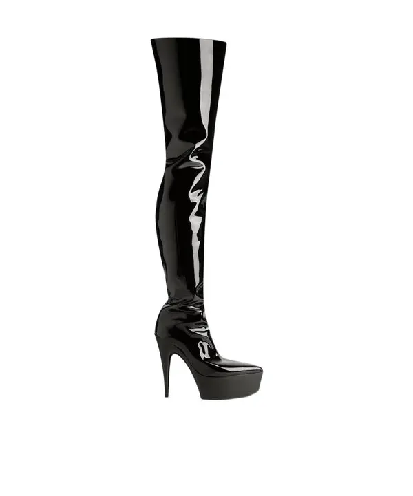 Balenciaga Over The Knee Patent Leather Boots