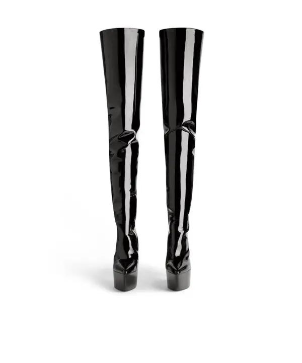 Balenciaga Over The Knee Patent Leather Boots