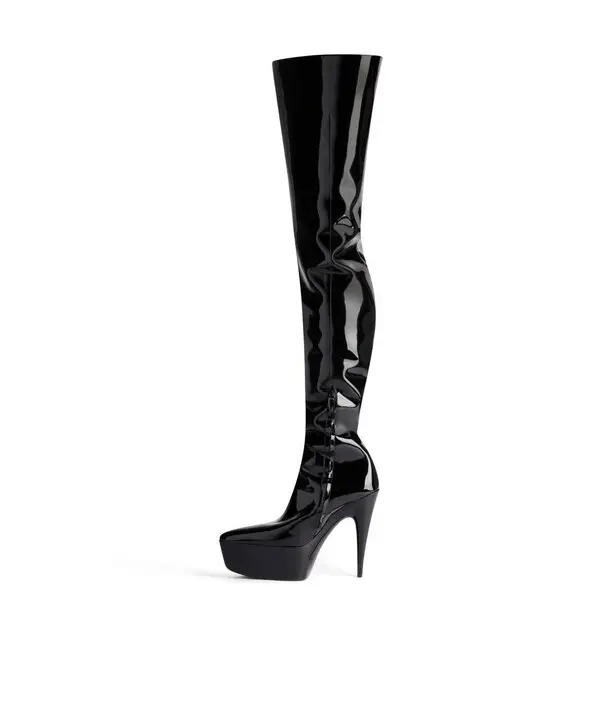Balenciaga Over The Knee Patent Leather Boots
