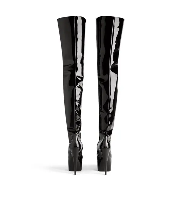 Balenciaga Over The Knee Patent Leather Boots