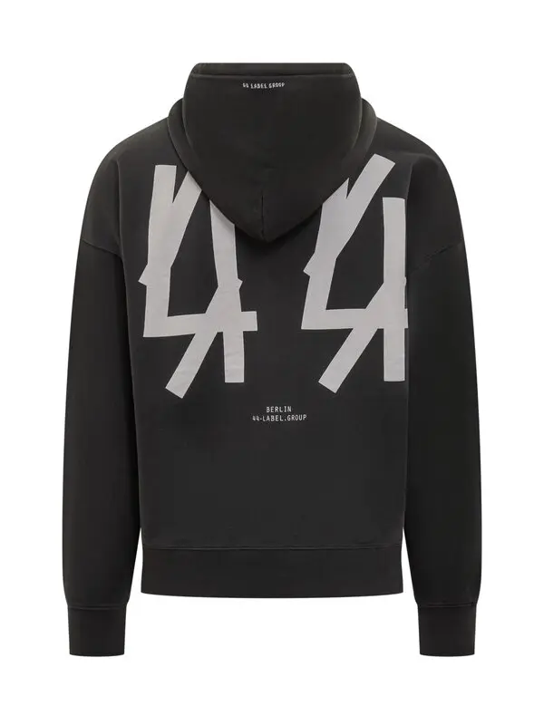44 LABEL GROUP Graphic Print Hoodie - Black