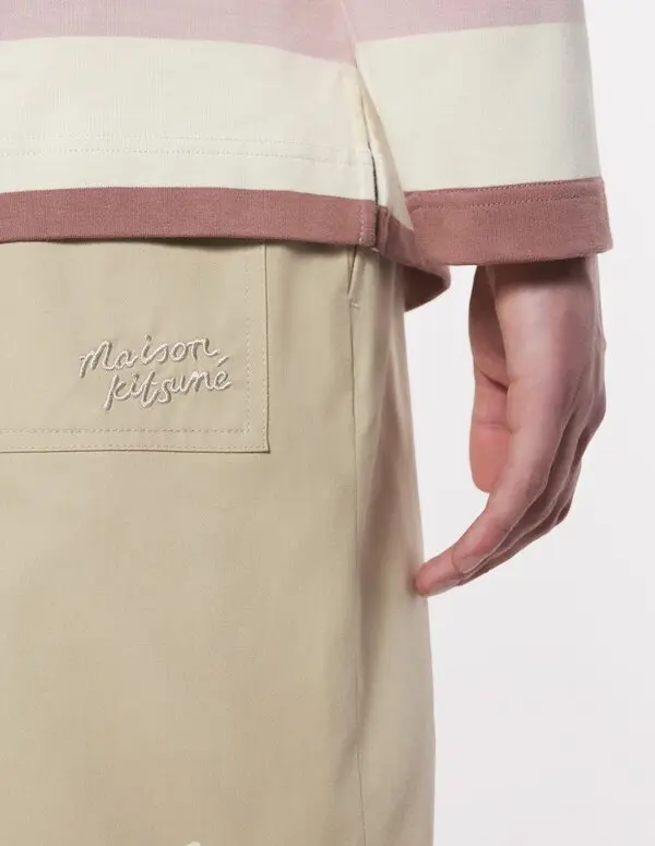 Maison Kitsuné Logo Embroidered Straight Fit Shorts