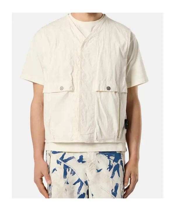 Stone Island V-neck Vest With Bellows Pockets