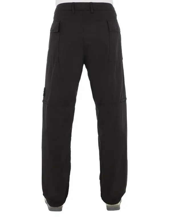 Stone Island Straight-leg Cotton Trousers - Black