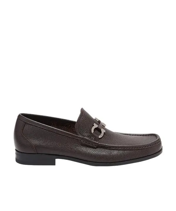 FERRAGAMO Gancini Bit Loafers - Black