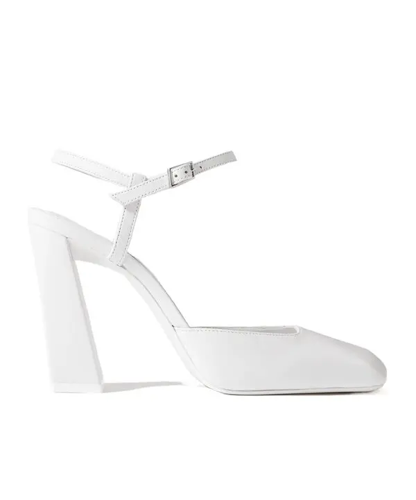 Amina Muaddi Square Toe High Heel Pumps