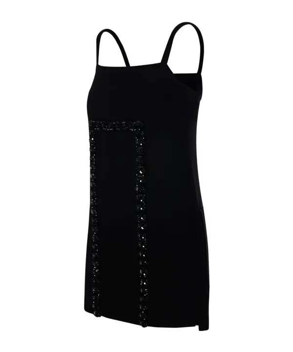 Max Mara Embellished Sleeveless Square Neck Mini Dress