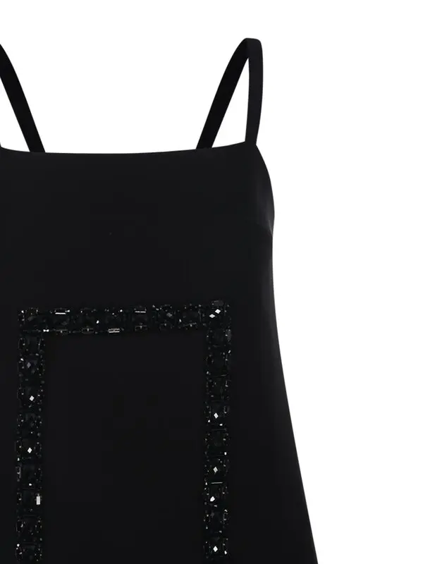 Max Mara Embellished Sleeveless Square Neck Mini Dress