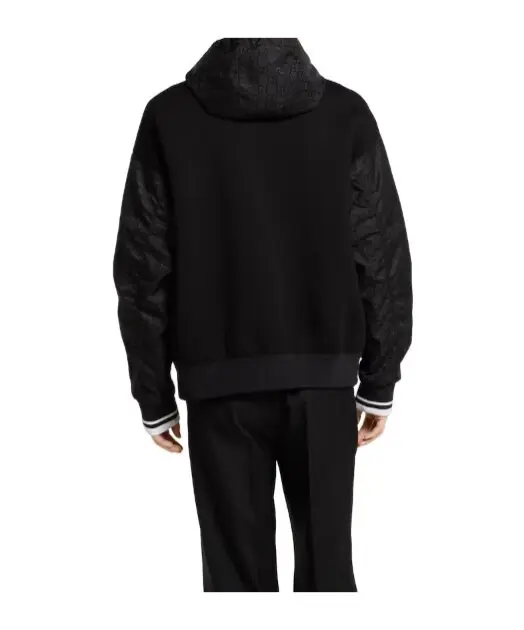 Gucci Jersey Wool Zip Jacket With Gg Nylon Inserts