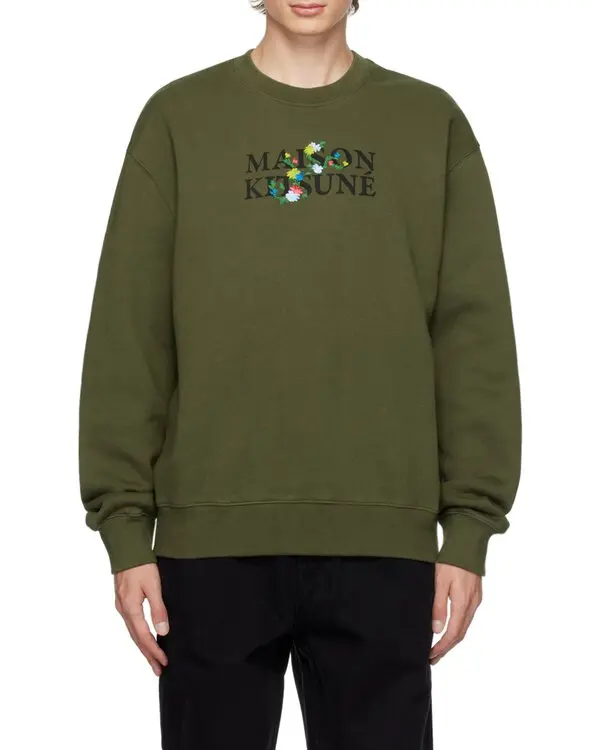 Maison Kitsuné Printed Crewneck Sweatshirt - Green