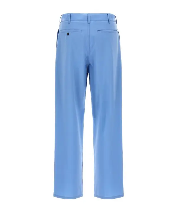 Marni Tailored Trousers With Logo Embroidery - Light Blue