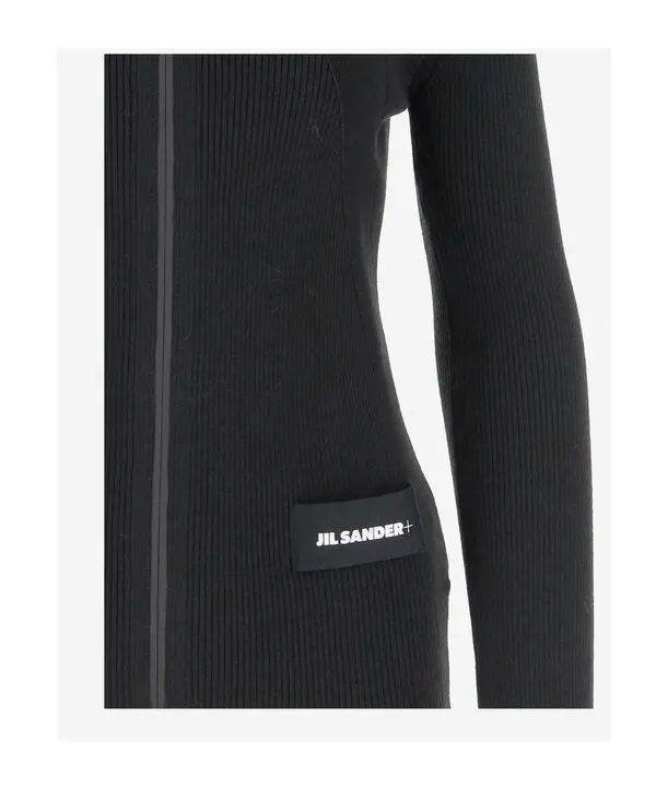 JIL SANDER Zip-up Ribbed-knit Cardigan