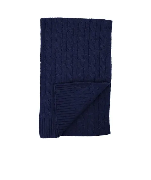 Polo Ralph Lauren Logo-embroidered Cable-knit Scarf