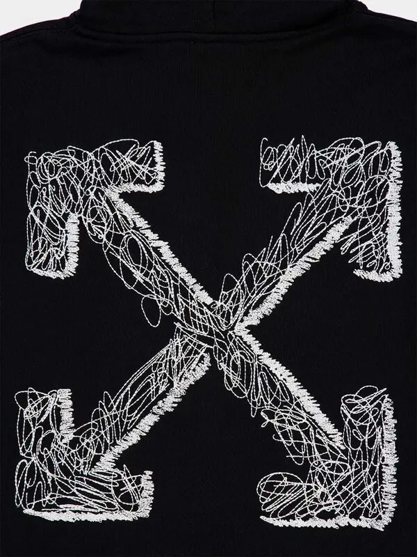 Off-White Logo Printed Drawstring Hoodie