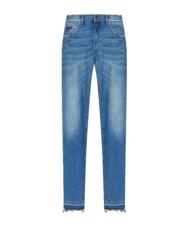 Dolce & Gabbana Frayed Hem Jeans - Blue