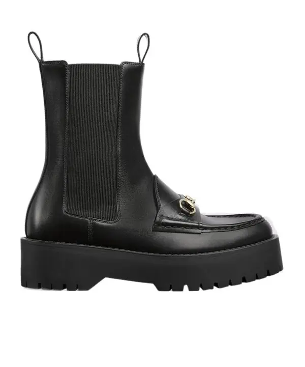Gucci Lug Sole Horsebit Boots