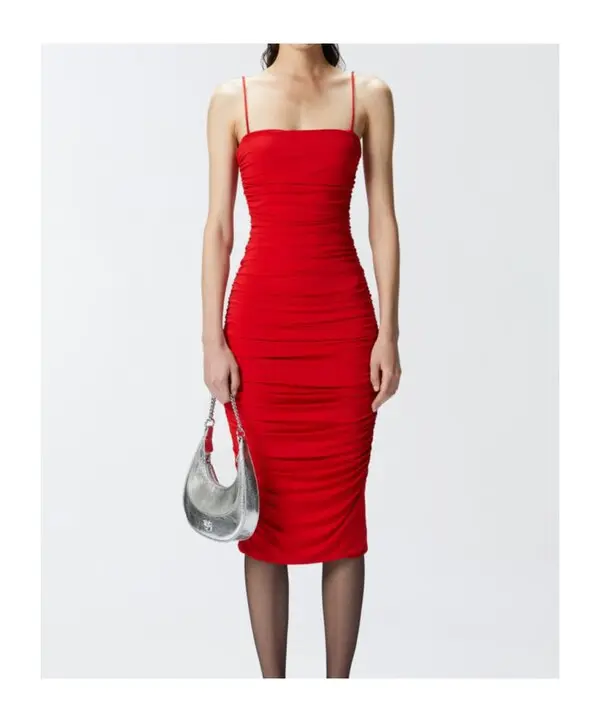 Pinko Gathered Midi Dress