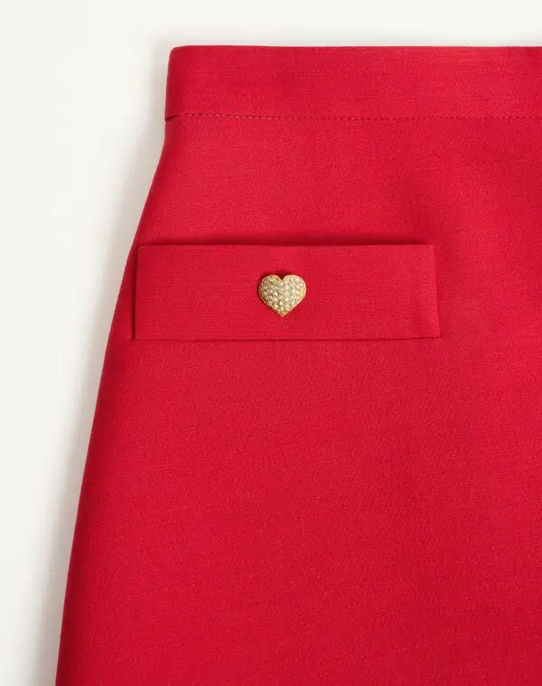 Valentino Garavani Crepe Couture Heart Motif Mini Skirt