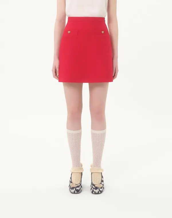 Valentino Garavani Crepe Couture Heart Motif Mini Skirt