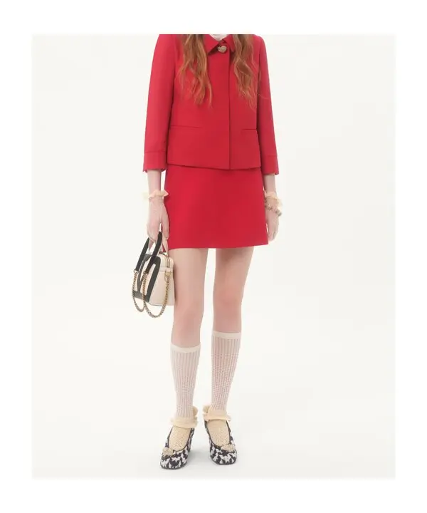Valentino Garavani Crepe Couture Heart Motif Mini Skirt