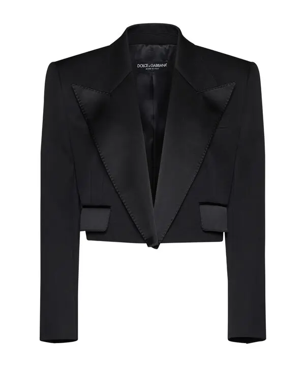 Dolce & Gabbana Cropped Tailored Blazer With Lapel Detail