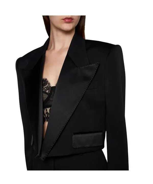 Dolce & Gabbana Cropped Tailored Blazer With Lapel Detail