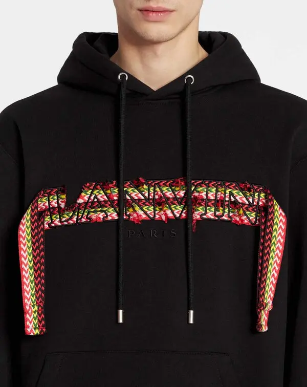 LANVIN Logo Patch Drawstring Hoodie