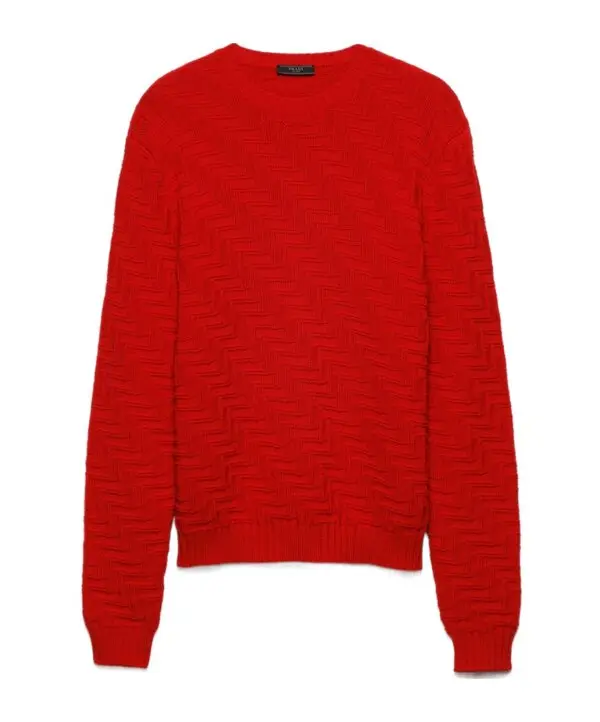Prada Wool And Cashmere Crew-neck Sweater - Red