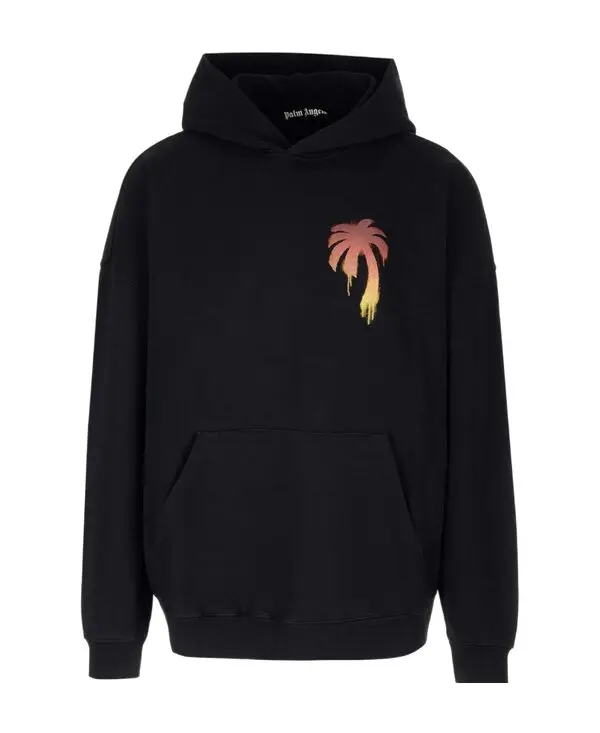 Palm Angels Palm Tree Printed Hoodie - Black