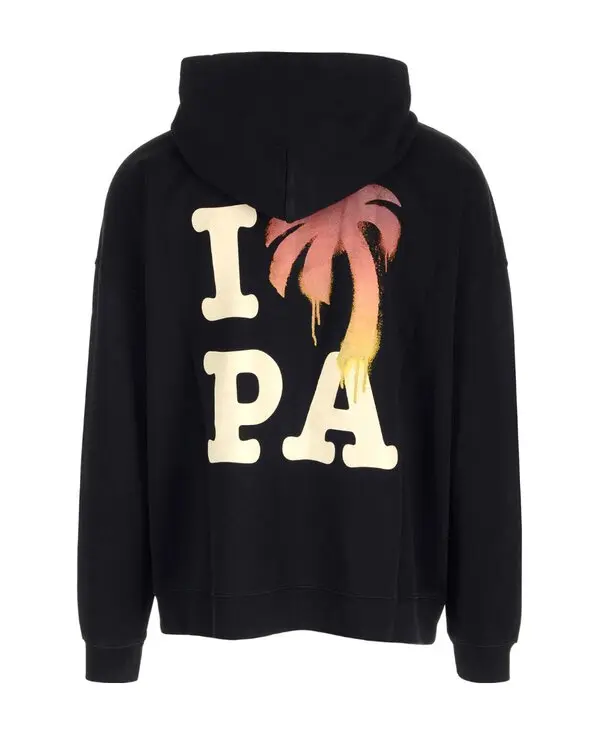 Palm Angels Palm Tree Printed Hoodie - Black
