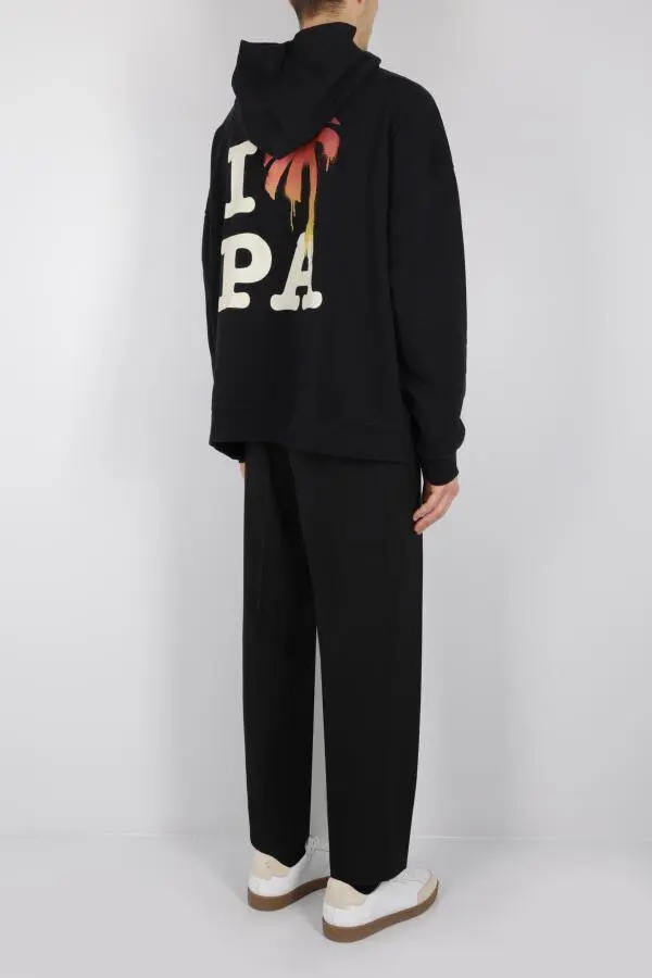 Palm Angels Palm Tree Printed Hoodie - Black