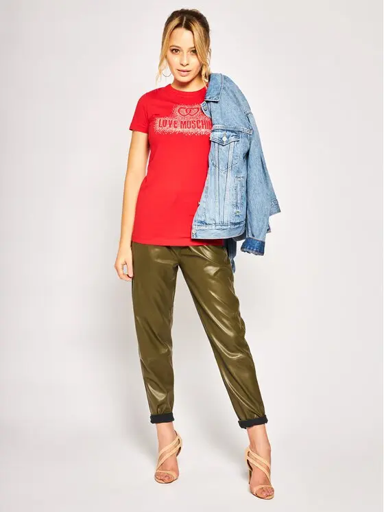 Moschino Diamond Logo T-shirt - Red