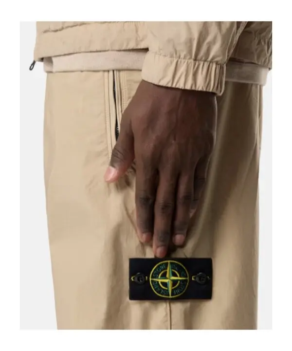 Stone Island Logo Patch Loose-fit Trousers - Desert