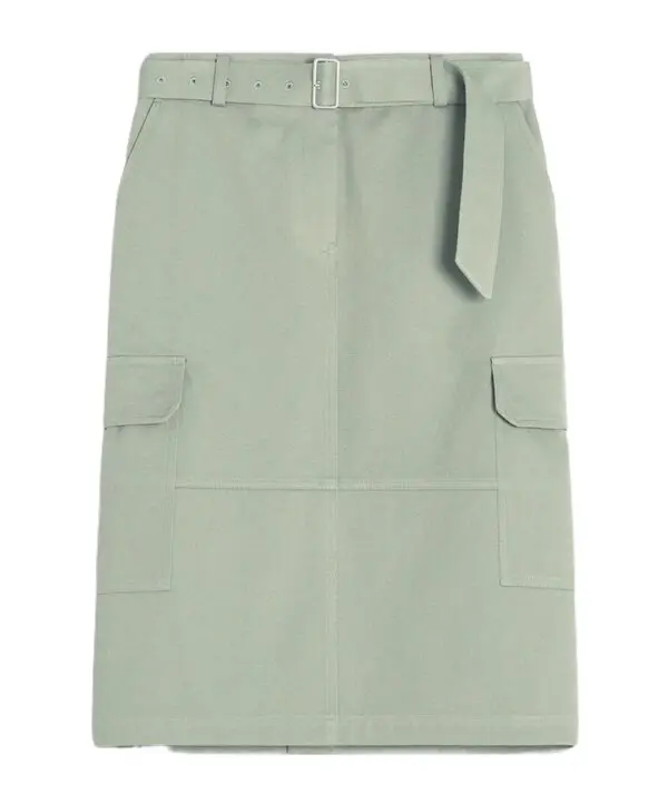 Maison Kitsuné Belted Cargo Midi Skirt - Forest Green