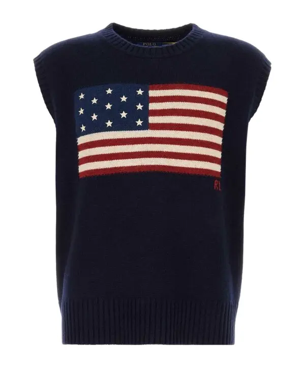 Polo Ralph Lauren Big Fit Flag Knitted Vest - Black